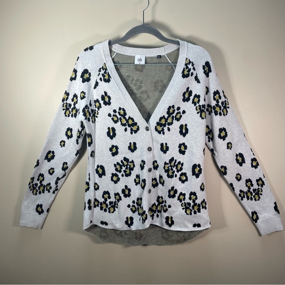 CAbi | Sweaters | Cabi Kiki Leopard Print Knit Cardigan Size Medium ...